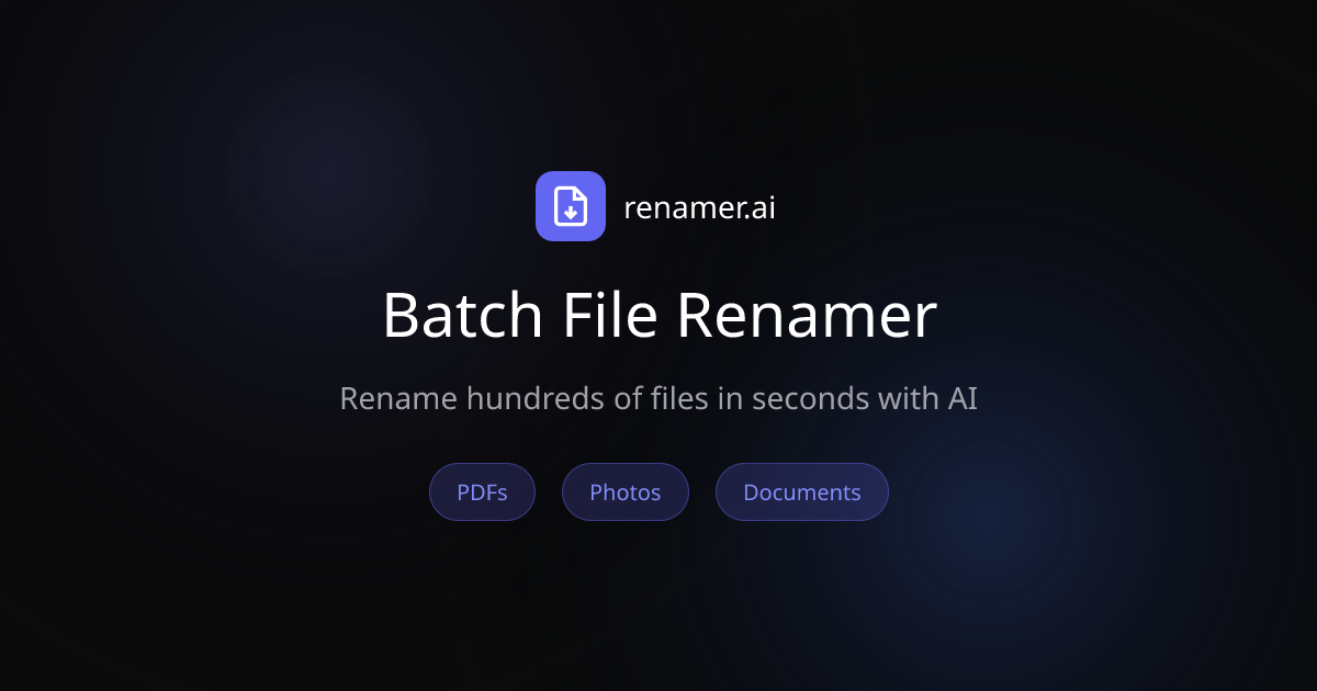 Batch File Renamer - Rename Multiple Files at Once | renamer.ai ...